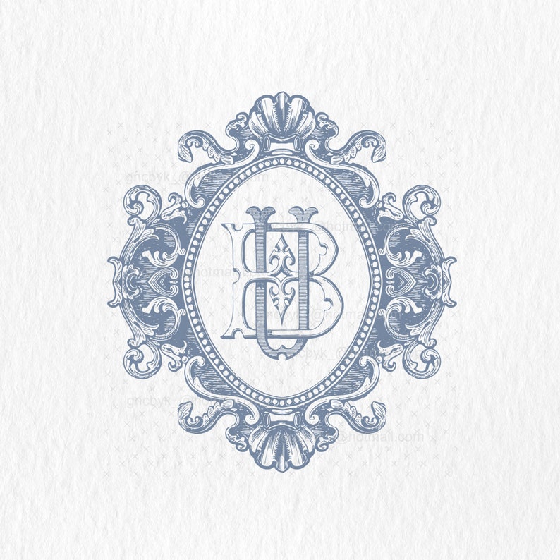 Monogram Logo,two Letter Monogram,vintage French Monogram Wedding,dusty ...