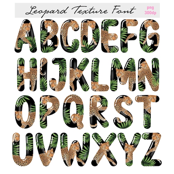 Animal Print Font Printable Leopard Letters: Free Alphabet Font