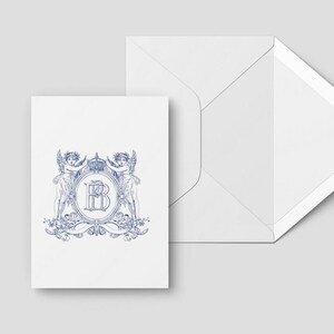 Vintage Angel Monogram Logo: Two-letter Wedding Crest (PDF-PNG) - Etsy