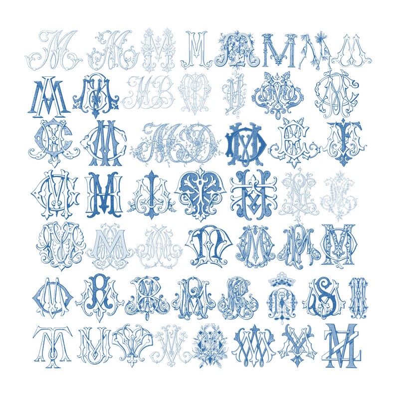 Vintage Monogrammonogram Svg bundle M-A & M-Z Svg Monogram - Etsy