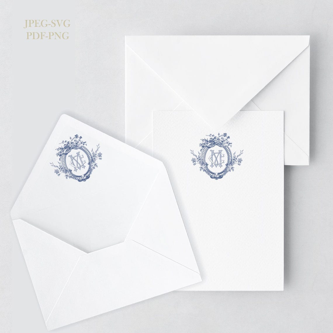 Vintage Floral Monogram Logo: Custom Two-letter Crest (PDF-PNG) - Etsy