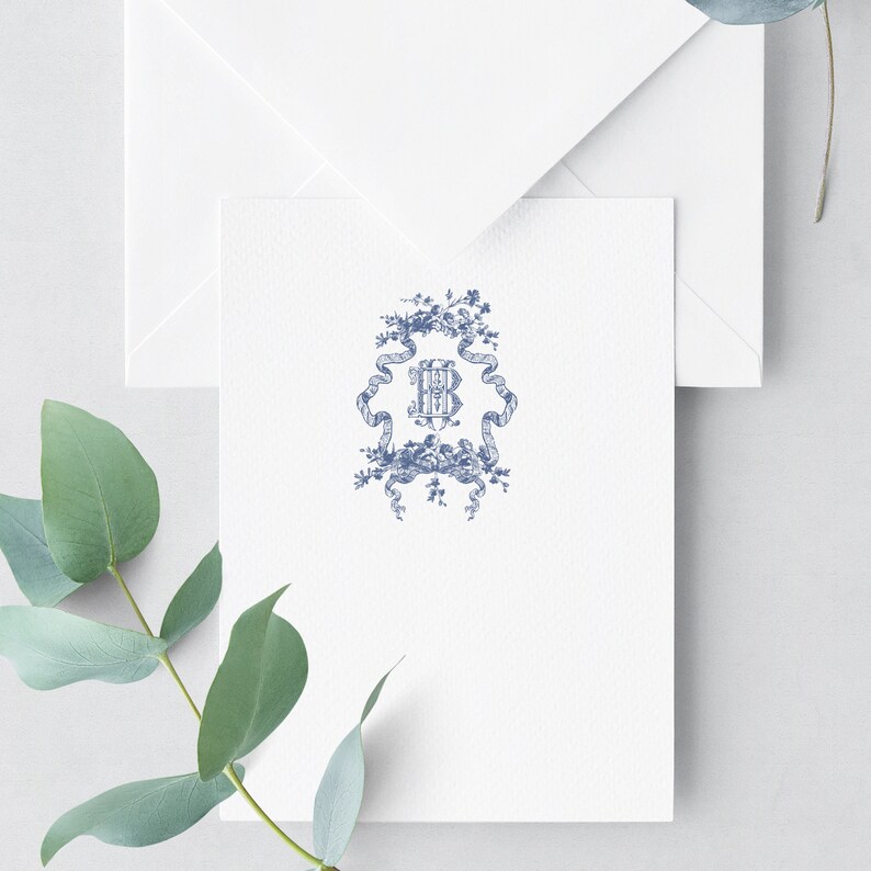 Vintage Floral Monogram Wedding Crest: Two-letter Logo (SVG, PNG, PDF ...