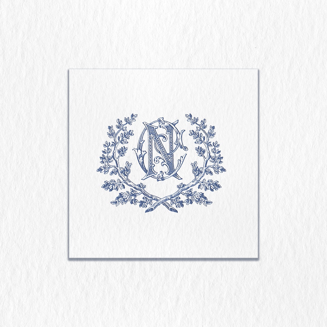 Oak Wreath Design,c-n Monogram,laurel Wreath Design,monogram Logo,two ...