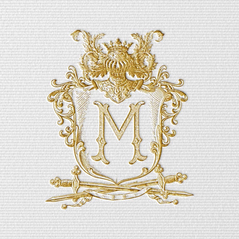 Vintage Wedding Crest: Heraldic Monogram, Coat of Arms (PDF & PNG) - Etsy