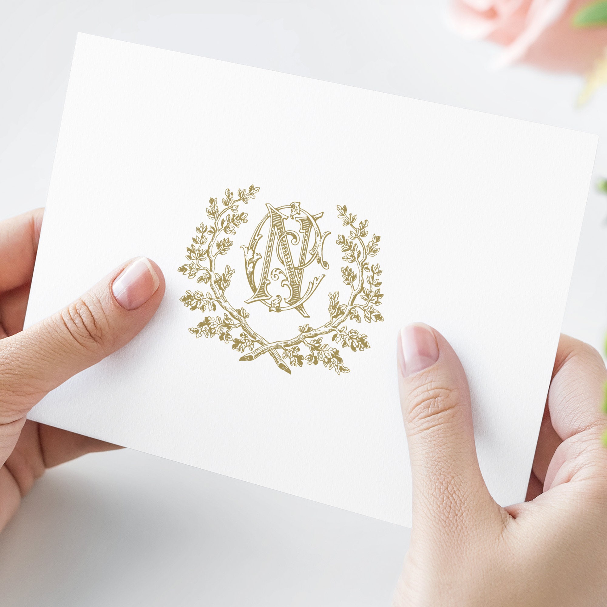 Oak Wreath Design,c-n Monogram,laurel Wreath Design,monogram Logo,two ...