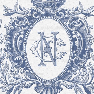 Monogram Logo,two Letter Monogram,vintage French Monogram Wedding,dusty ...