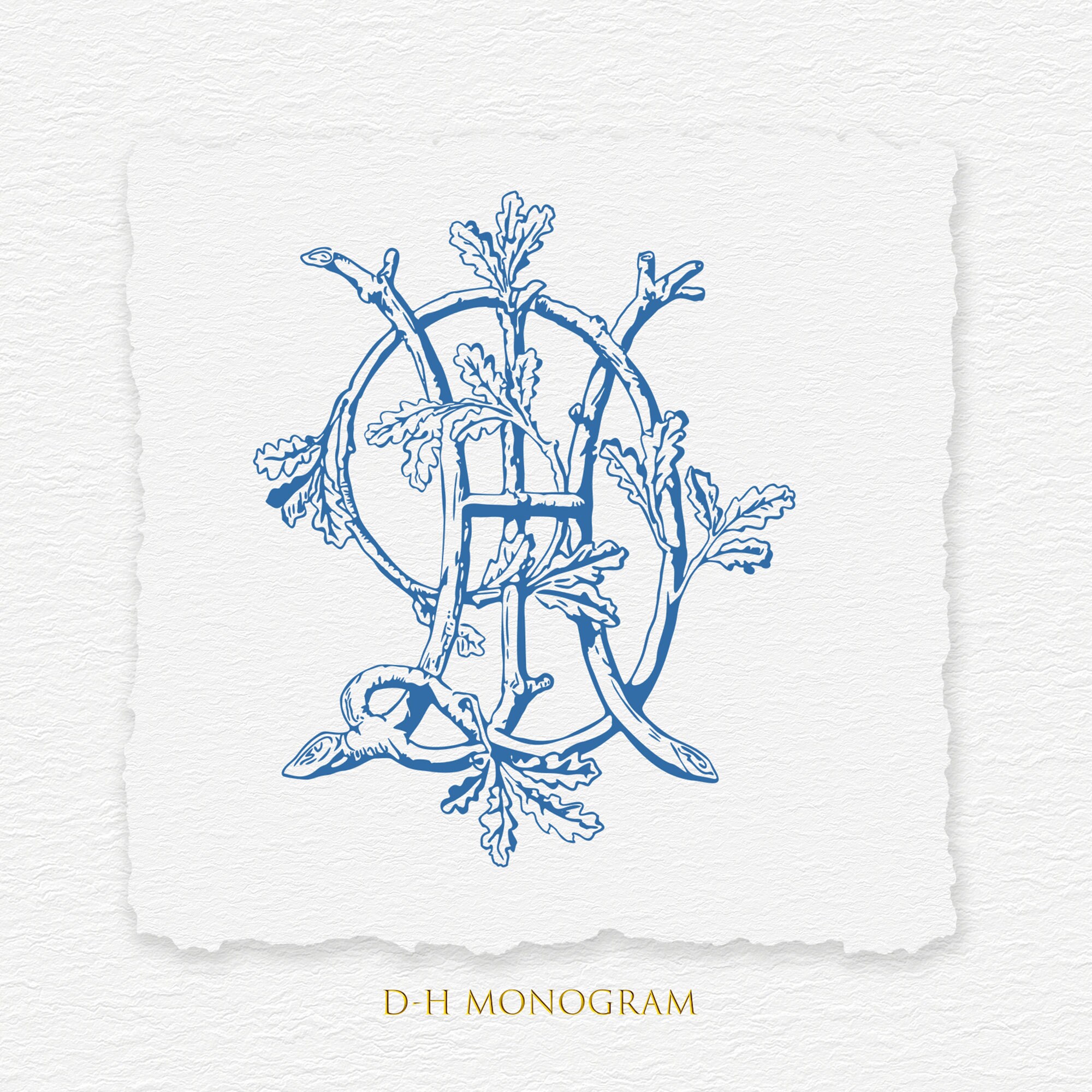 Vintage Wedding Monogram: H-D Intertwined Letters (SVG, PNG) - Etsy
