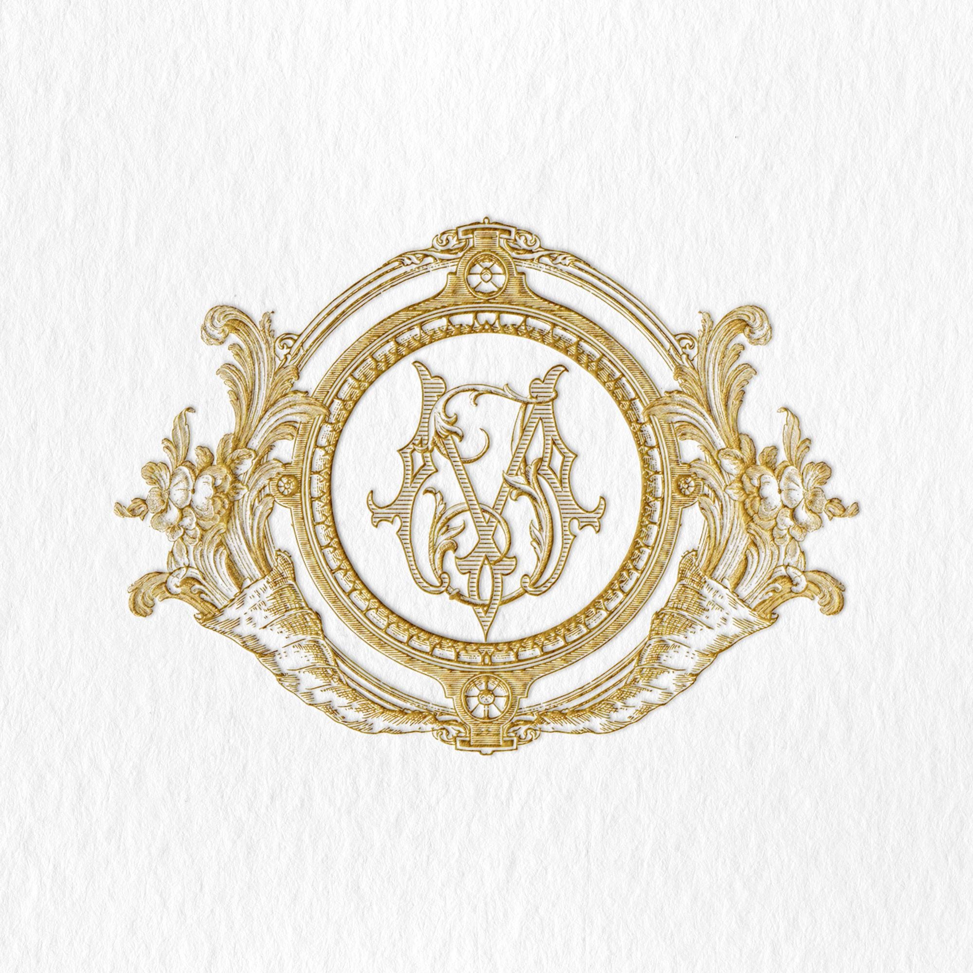 MJ Monogram,wedding Logo-wedding Crest-custom Crest-interlock-vintage ...