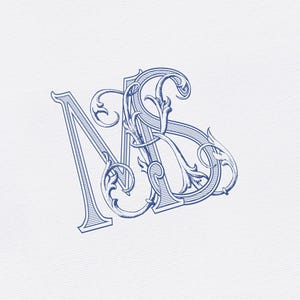MKS Monogram,custom Three Letter Monogram, Interlocking Monogram ...