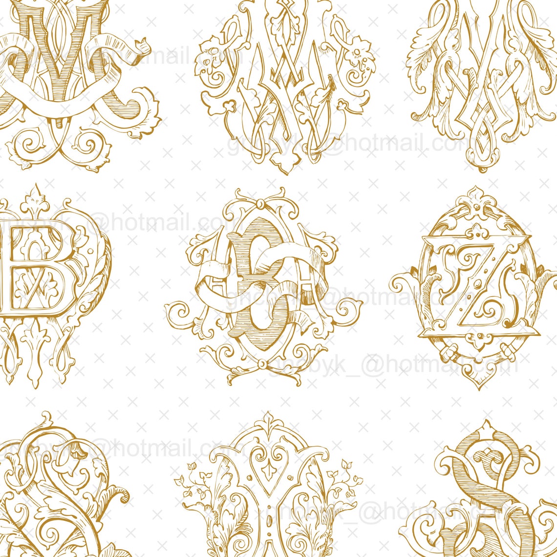 Vintage Monogram,monogram Svg ,bundle ,svg Monogram ,intertwined ...