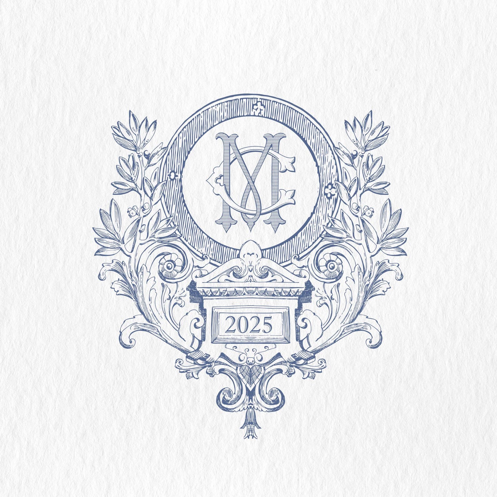 Vintage Wedding Crest: Editable Two-letter Monogram (SVG, PNG) - Etsy