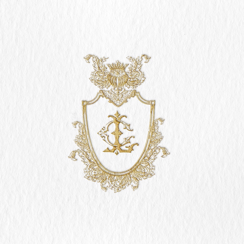 C-L Vintage Monogram,heraldic Helmet,heraldry Monogram Wedding Crest ...