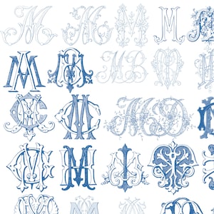 Vintage Monogram,monogram Svg ,bundle M-A & M-Z Svg Monogram ...