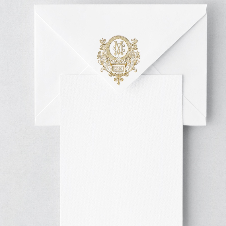 Vintage Wedding Crest: Editable Two-letter Monogram (SVG, PNG) - Etsy