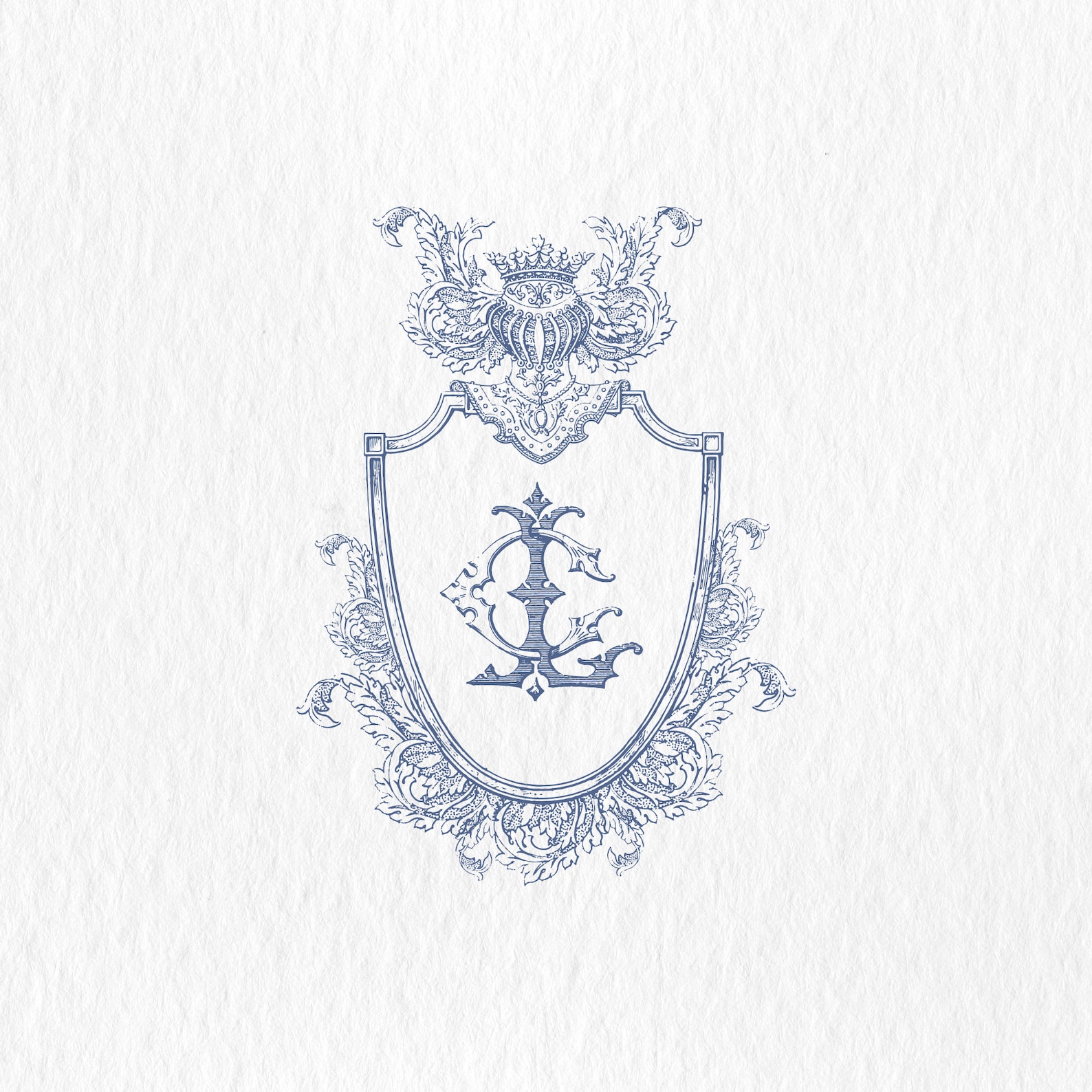 C-L Vintage Monogram,heraldic Helmet,heraldry Monogram Wedding Crest ...