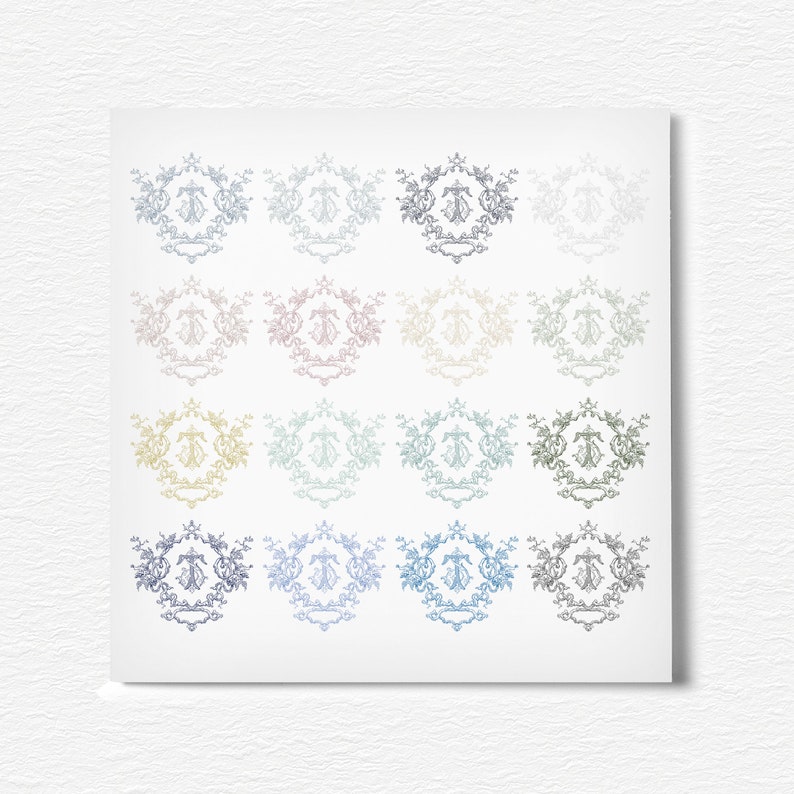 Vintage Grape Leaf Crest Monogram T-S (digital Download) - Etsy