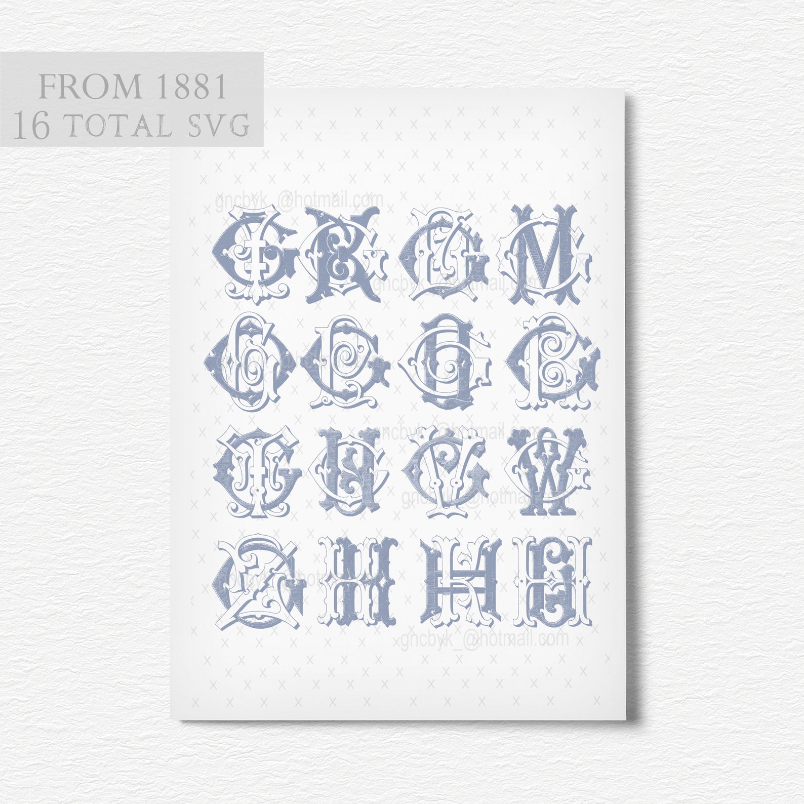 Vintage Monogram,bundle 16 Total Svg Monograms, Svg Monogram ...