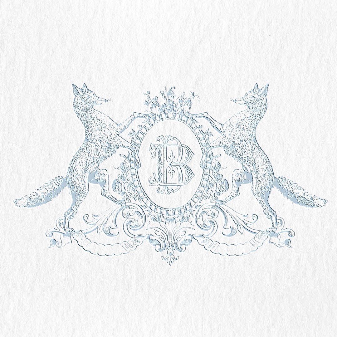 B-B Monogram ,vintage Fox Monogram,antiquedfox Crest ,monogram Logo,two ...