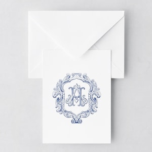 Vintage Wedding Crest: Editable Two-letter Monogram (SVG, PNG) - Etsy