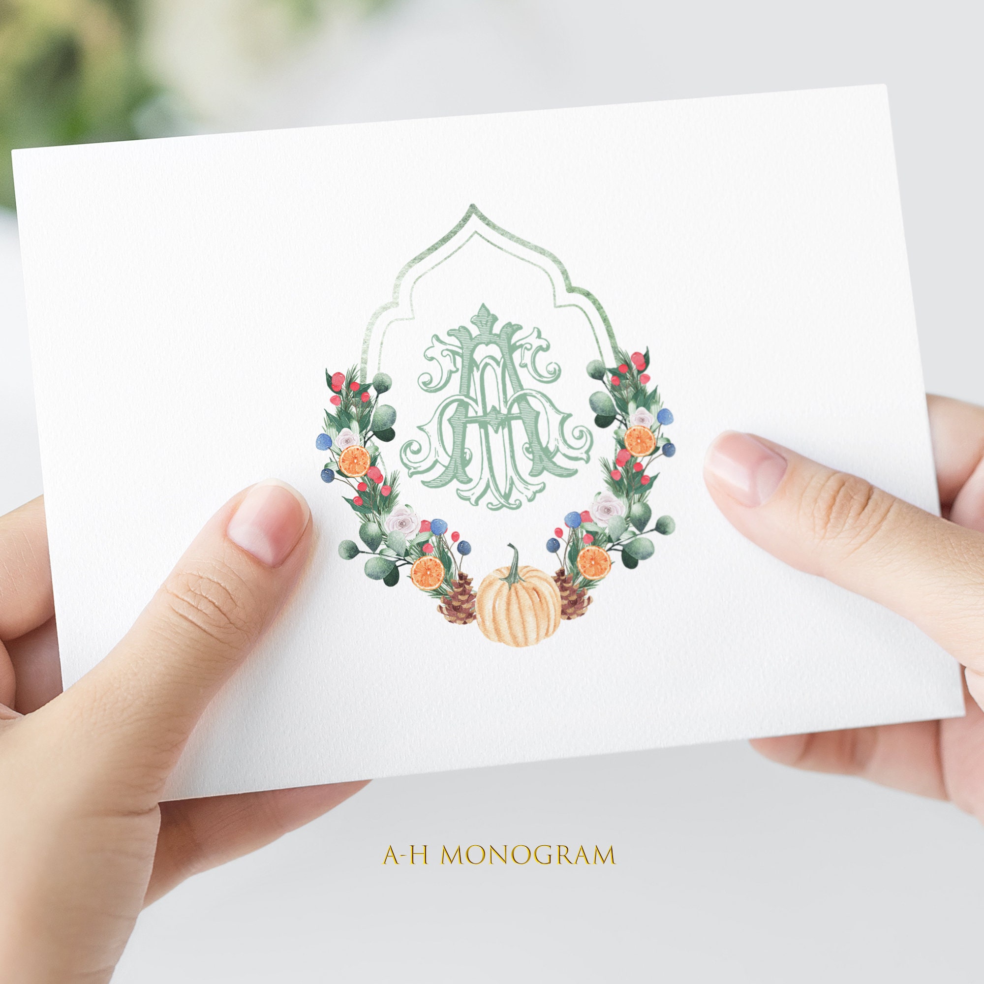 Watercolor Monogram A & H ,monogram Pdf ,monogram Png, Intertwined ...