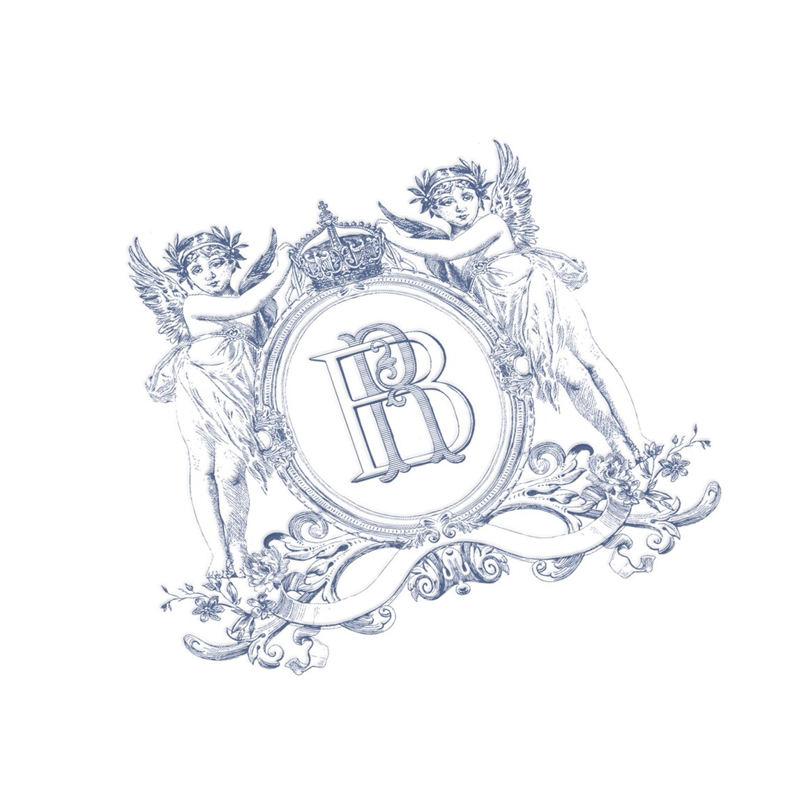 Vintage Angel Monogram Logo: Two-letter Wedding Crest (PDF-PNG) - Etsy