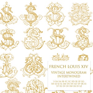 FRENCH LOUIS Monograms,vintage Monogram,monogram Svg,intertwined ...