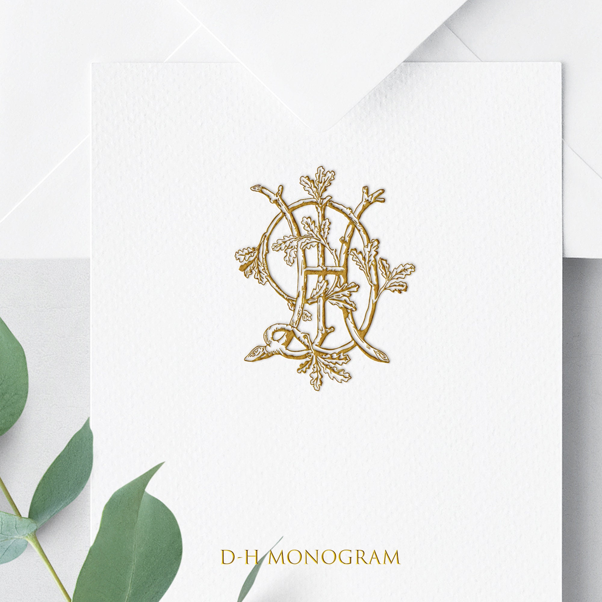 Vintage Wedding Monogram: H-D Intertwined Letters (SVG, PNG) - Etsy