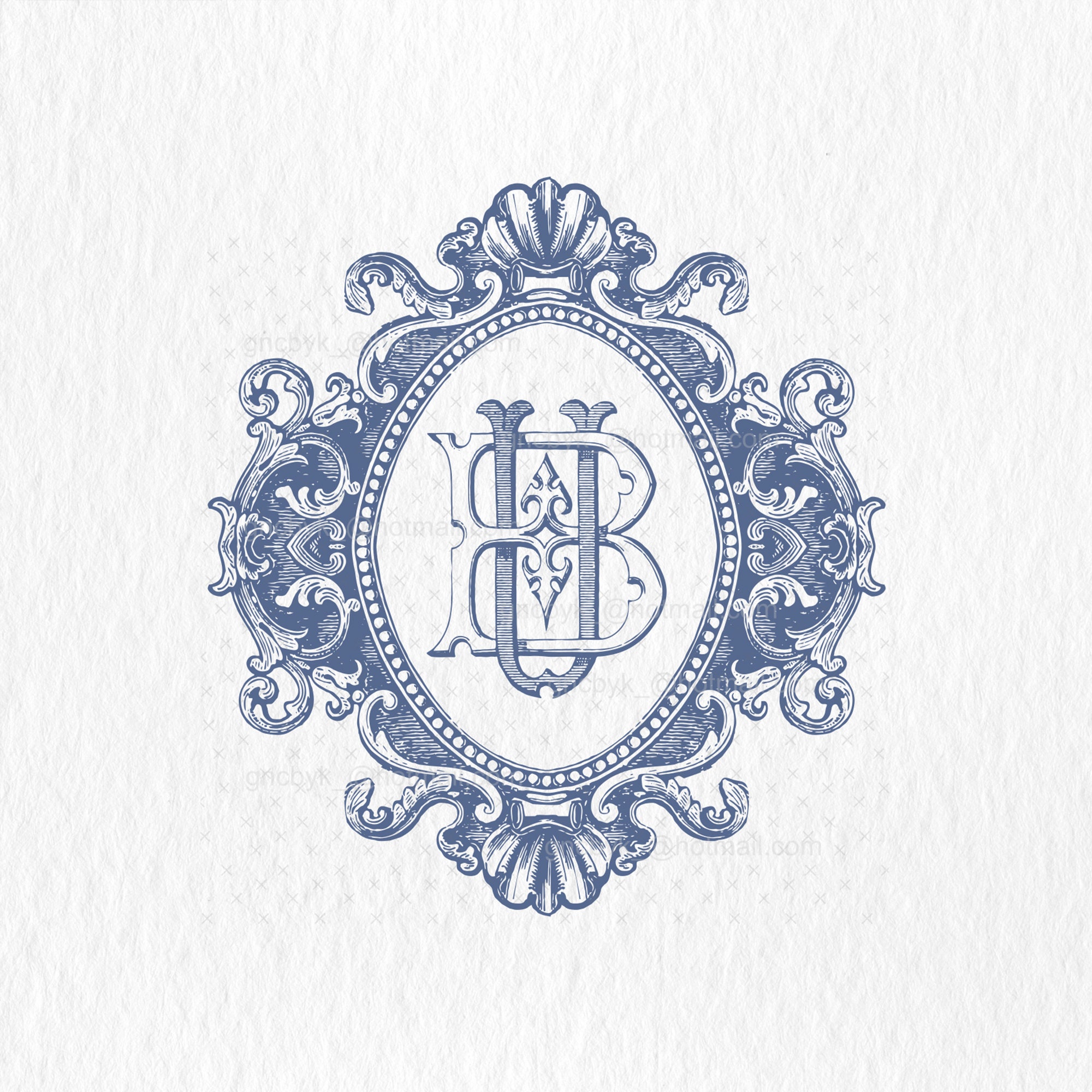 Monogram Logo,two Letter Monogram,vintage French Monogram Wedding,dusty ...