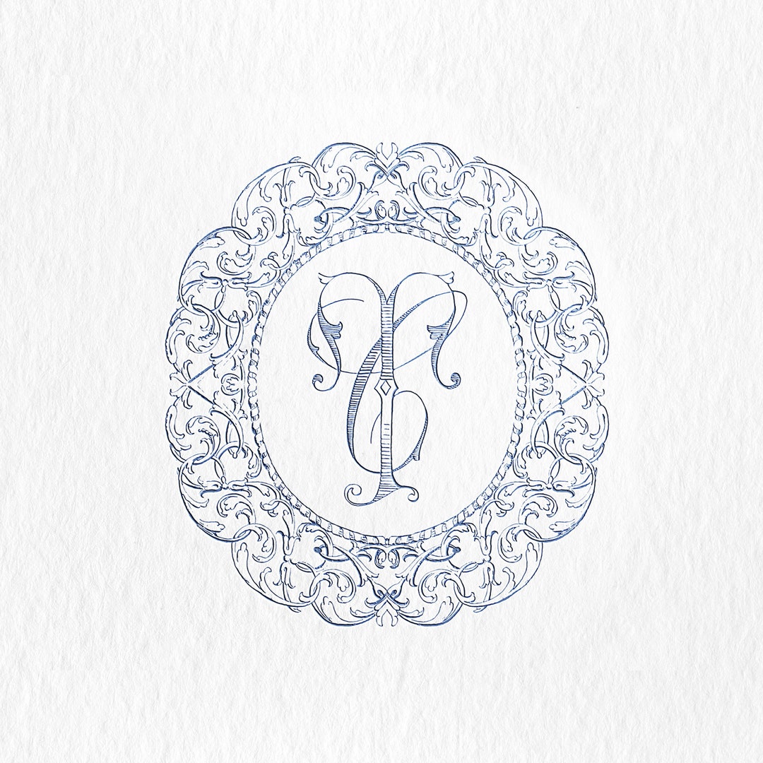 TC Monogram Logo,two Letter Monogram,vintage French Monogram Wedding ...