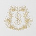 S-B Monogram, Orchid Floral Vintage Monogram Wedding Crest,blue ...