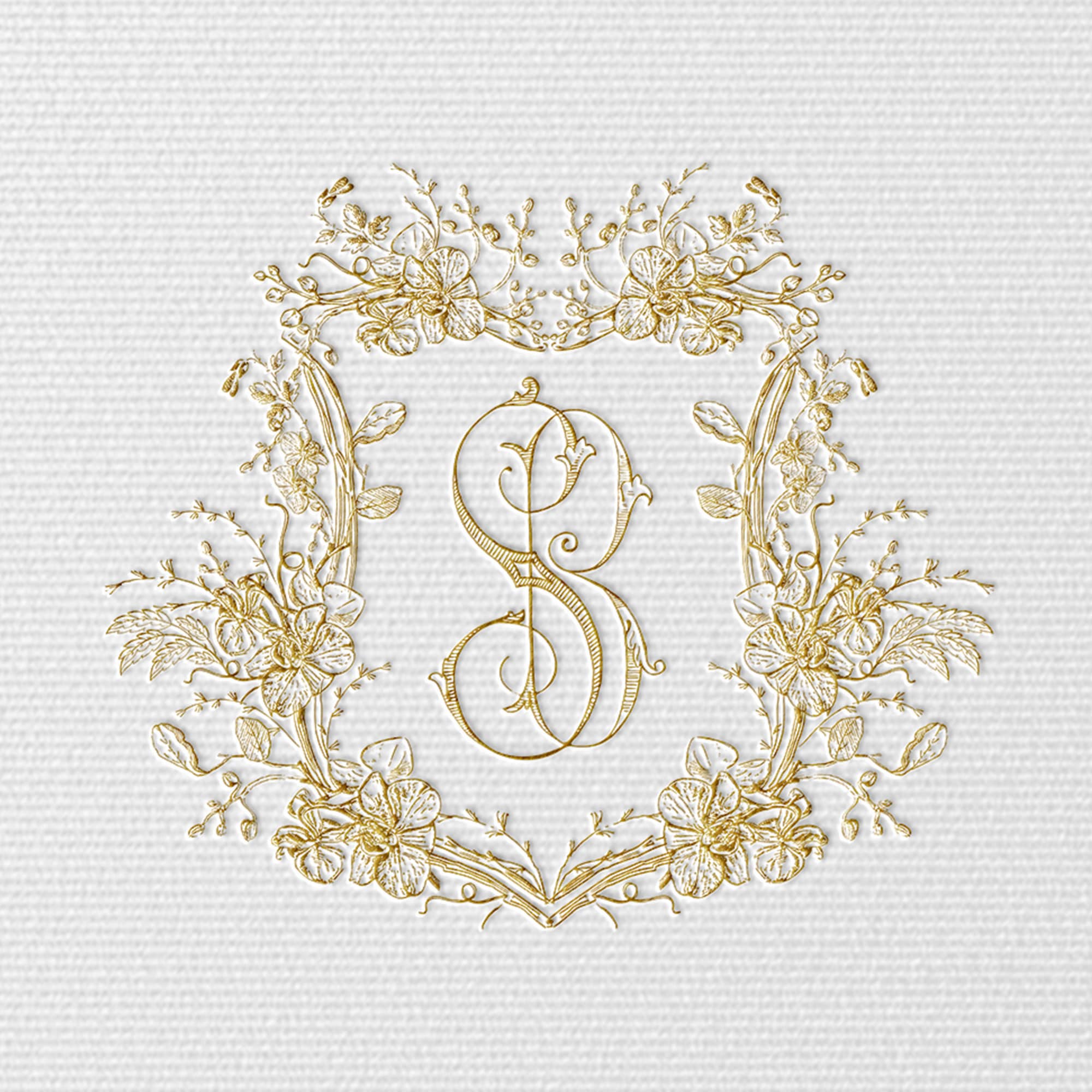 S-B Monogram, Orchid Floral Vintage Monogram Wedding Crest,blue ...