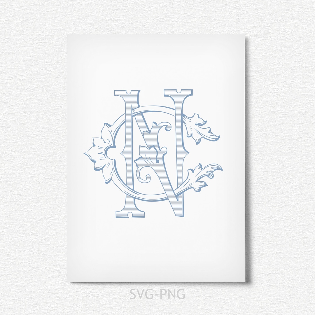 C-N -N-C Vintage Monogram,antique Classic Wedding Monogram,interlocking ...