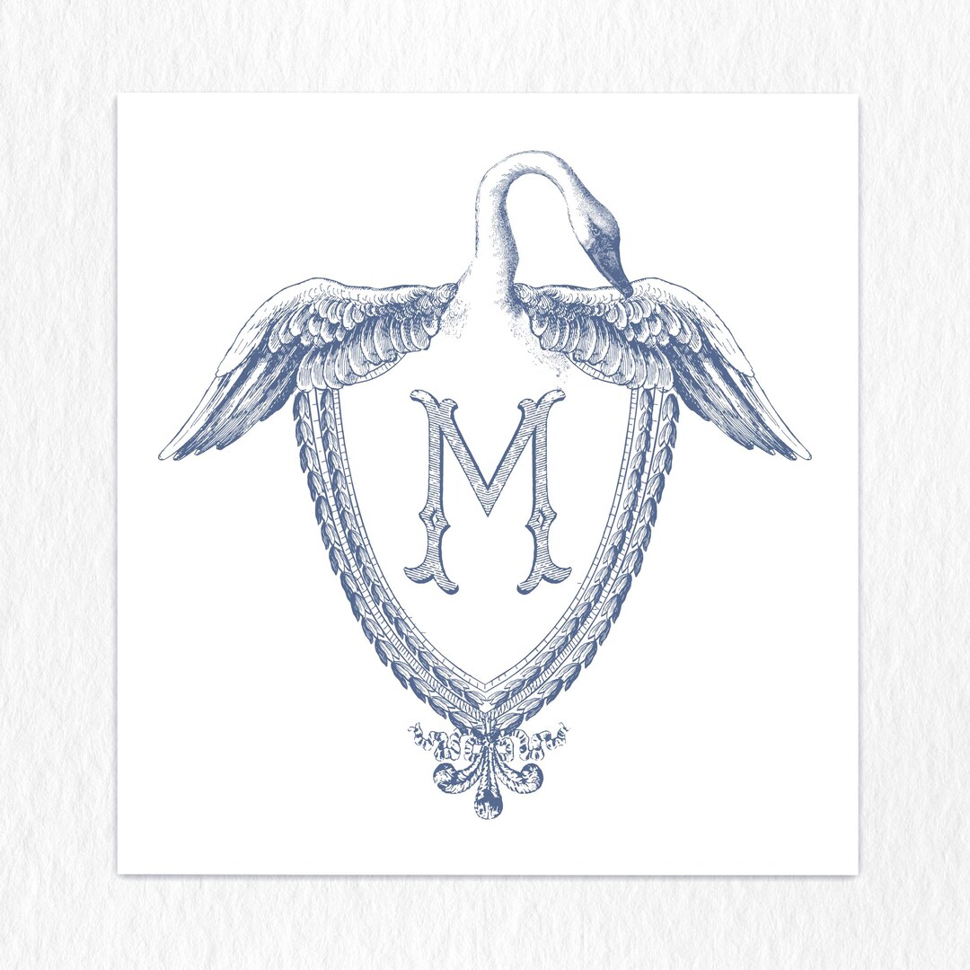 Vintage Swan Crest Monogram Logo (digital Download) - Etsy