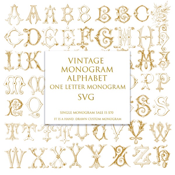 One Letter Monogram - Etsy