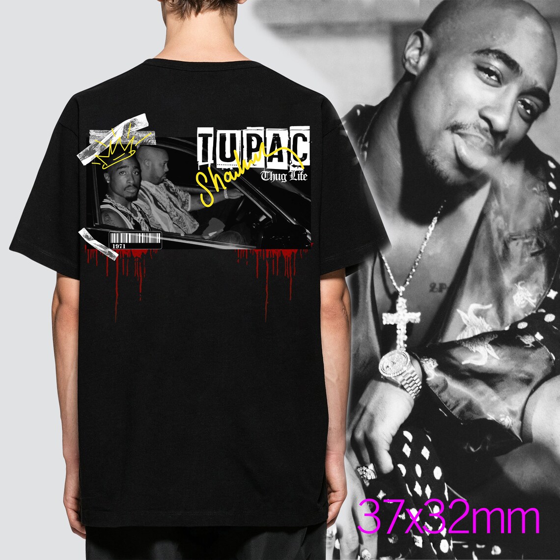 2PAC SHAKUR Png, Ready to Print Design Into a Shirt, Rapper Tee Design ...
