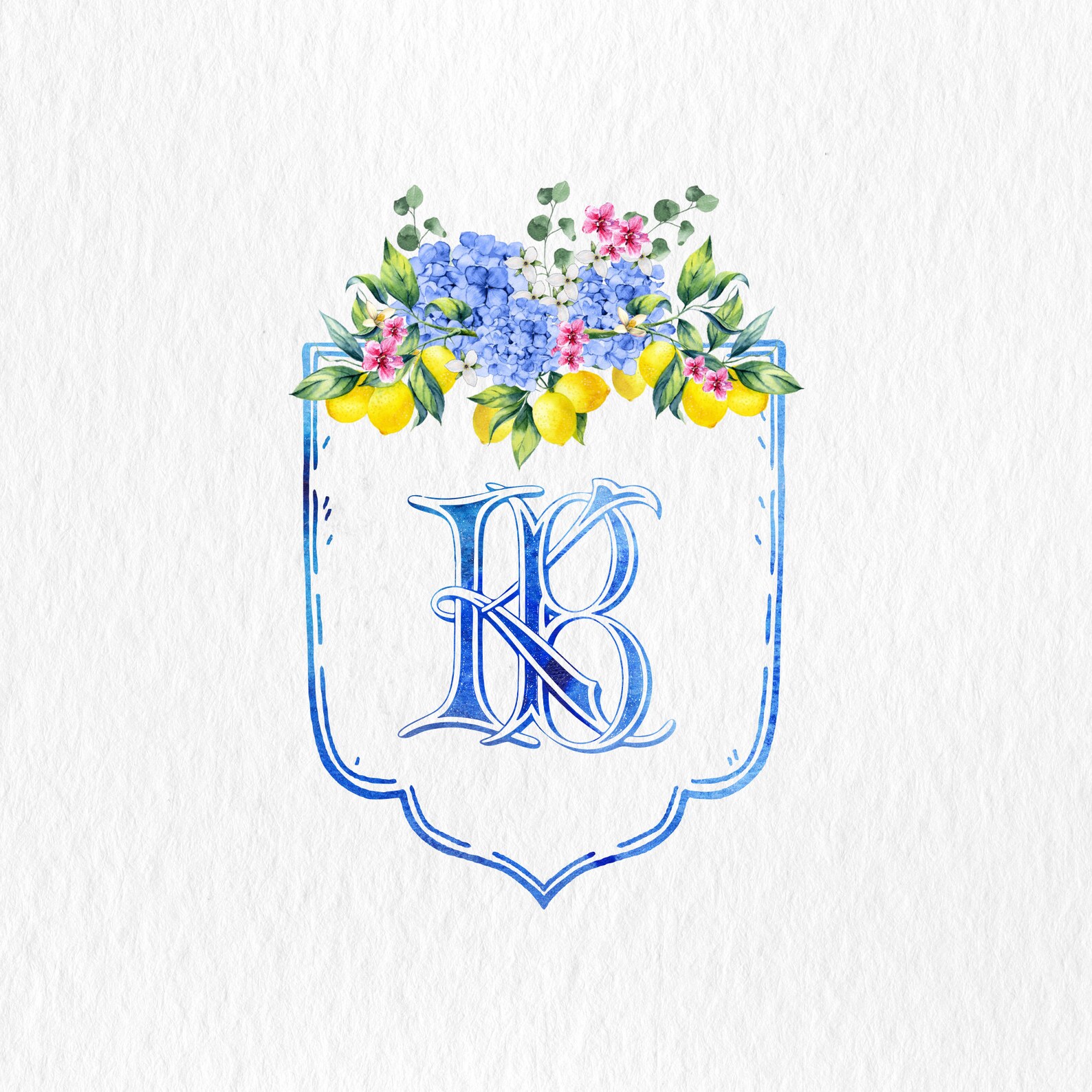Watercolor Monogram K-b,monogram Png,monogram Pdf,intertwined Monogram ...