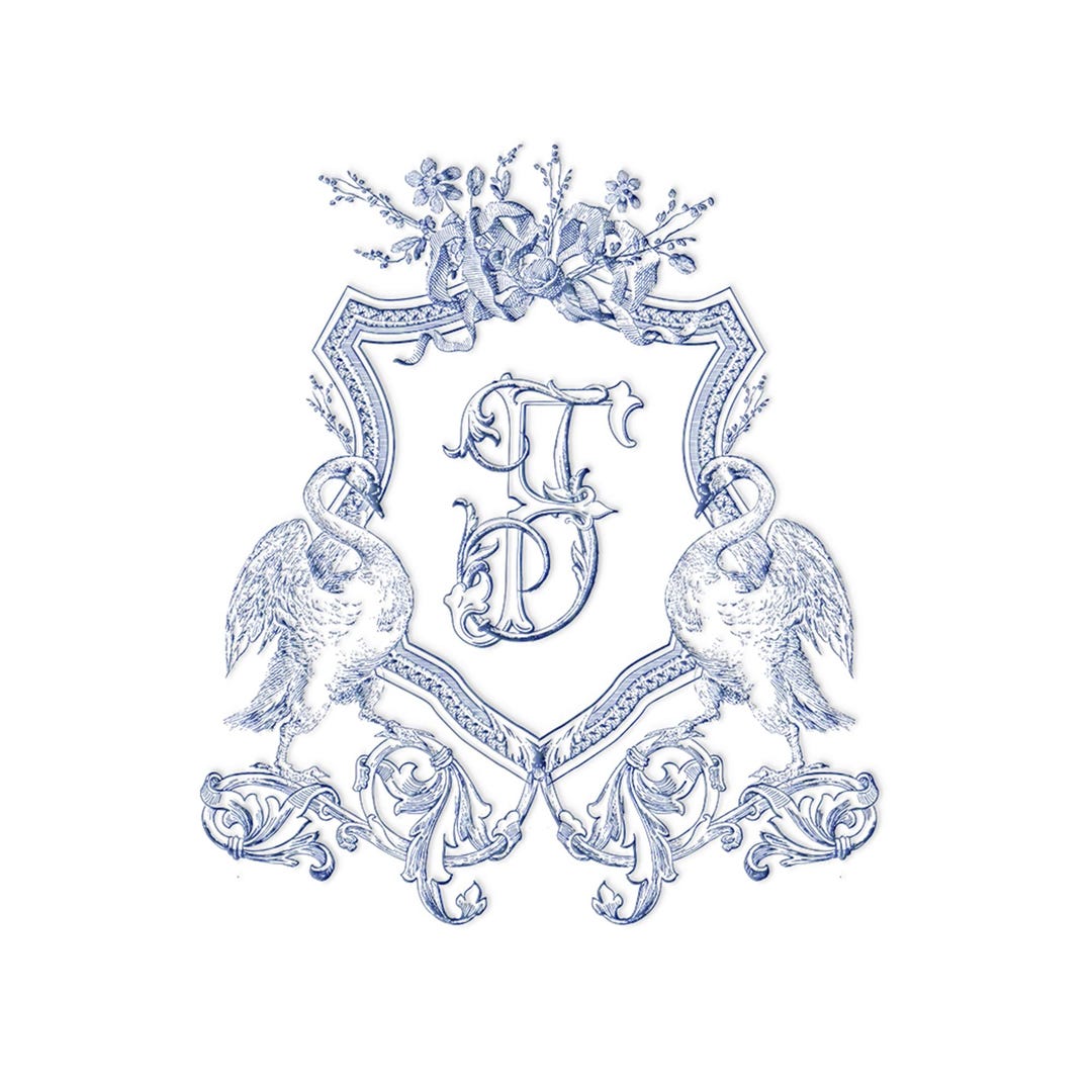 Vintage Swan Wedding Crest, J-F Monogram (jpg-svg-png-pdf) - Etsy