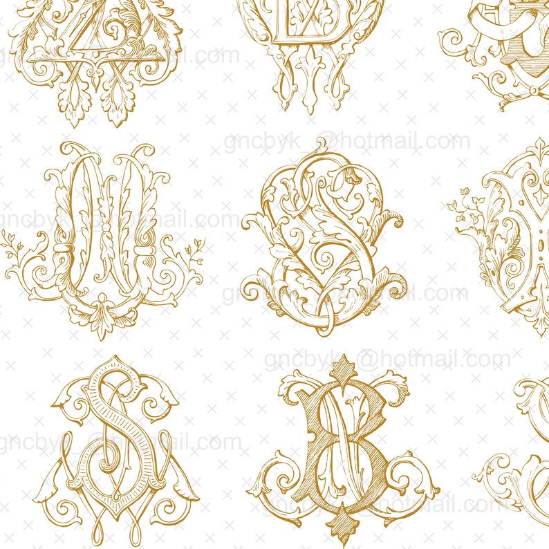 Vintage Monogram,monogram Svg ,bundle ,svg Monogram ,intertwined ...