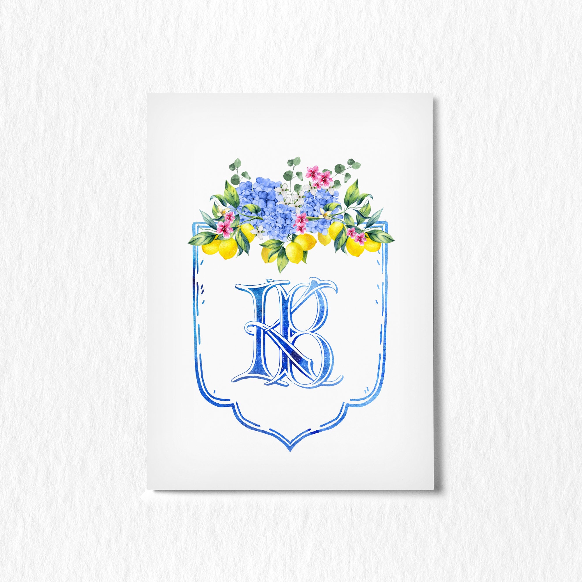 Watercolor Monogram K-b,monogram Png,monogram Pdf,intertwined Monogram ...