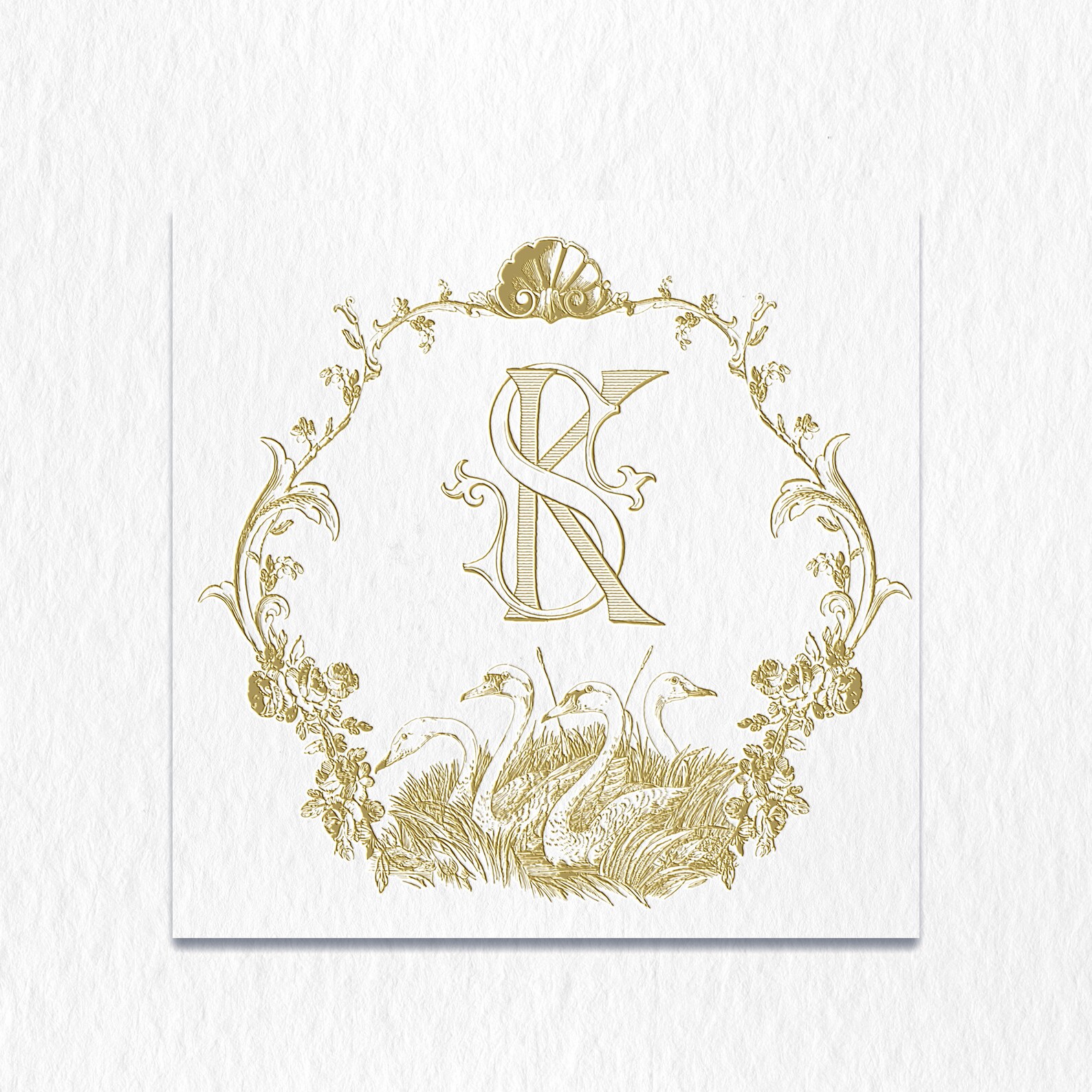 S-kvintage Monogram,swan Crest,swanmonogram,customized Swan Crest,swan ...