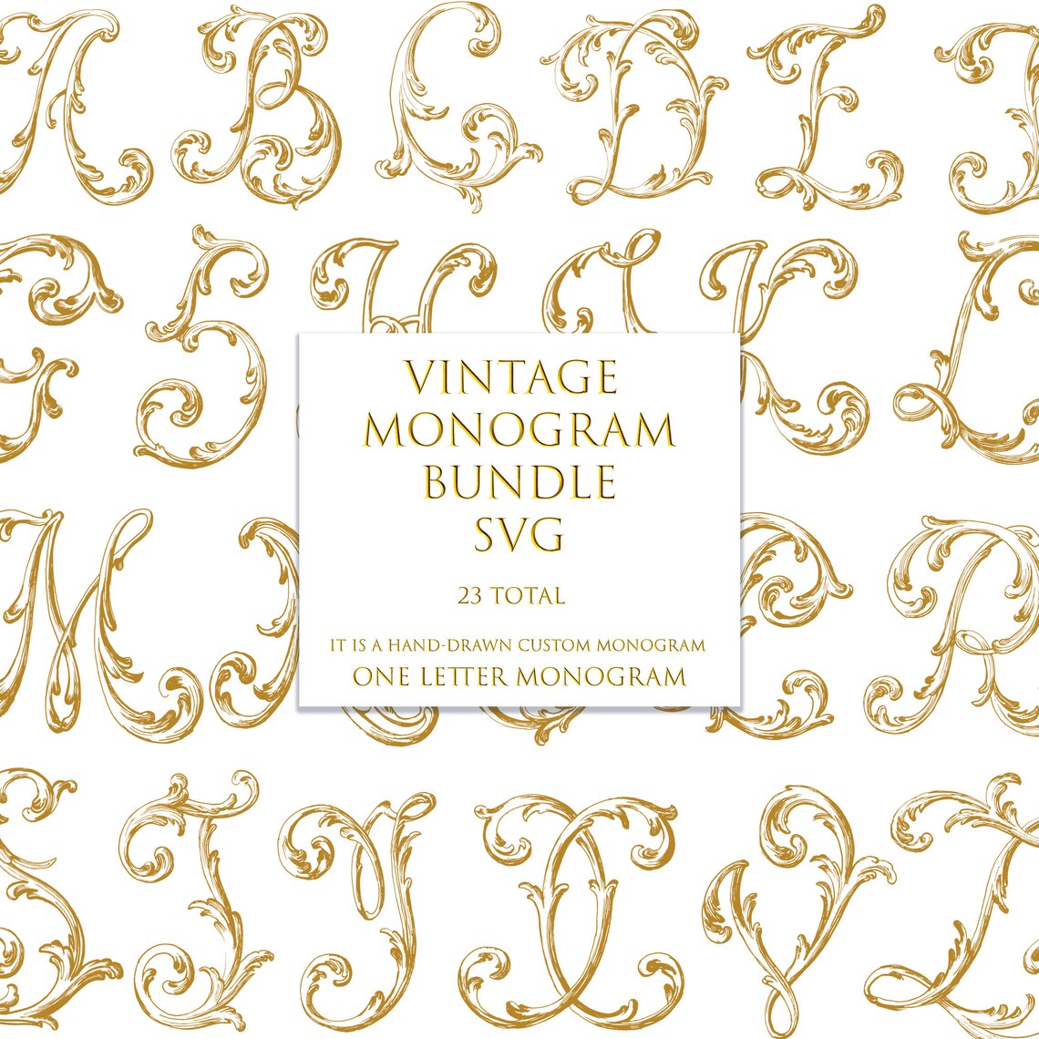 One Letter Monogram, Initials, Single Letter Monogram, Family Crest ...