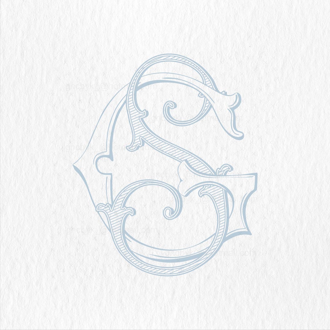 Vintage Interlocking "s-g-g-s" Monogram: Classic Wedding Design (SVG ...