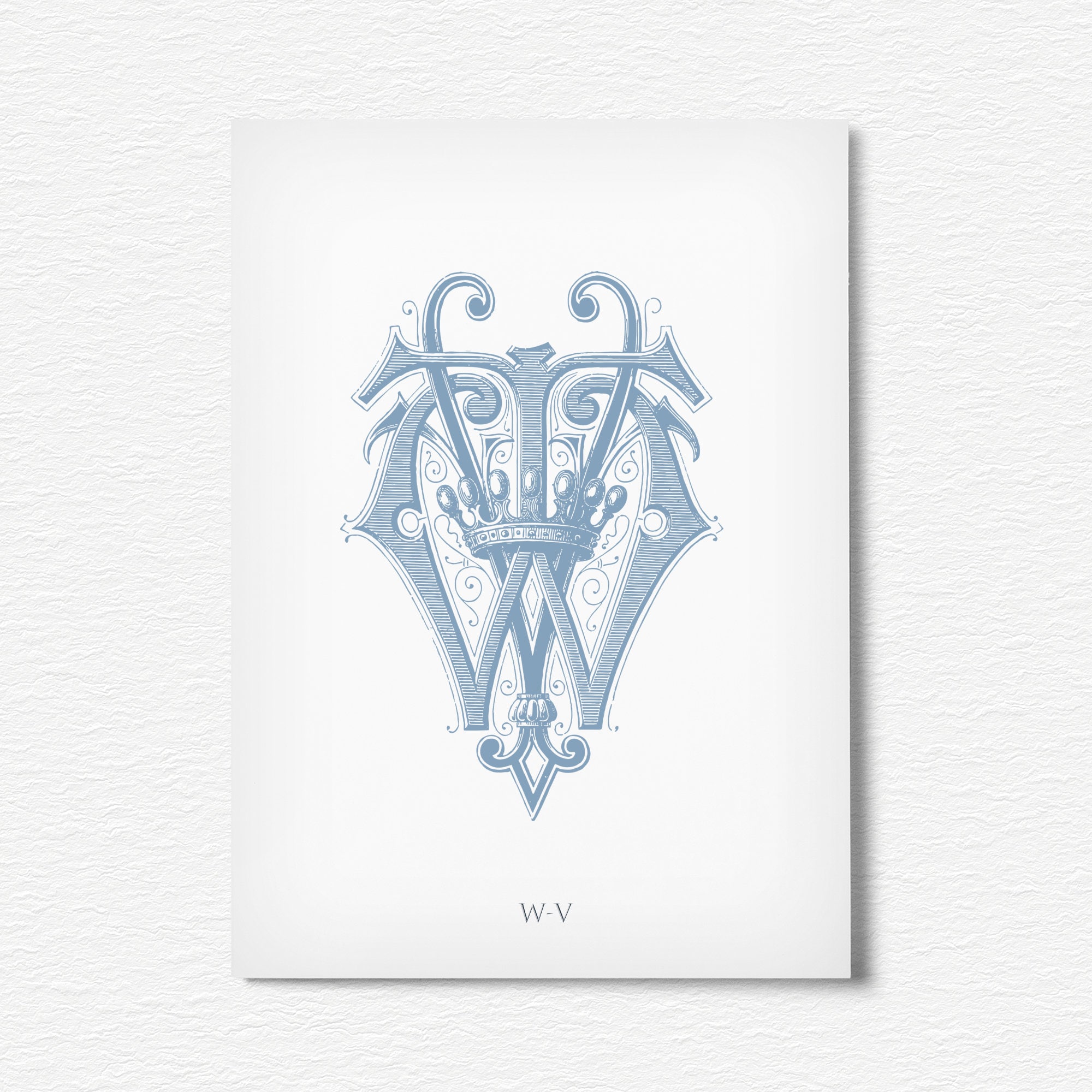 W-V -V-W Vintage Monogram,antique Classic Wedding Monogram,interlocking ...