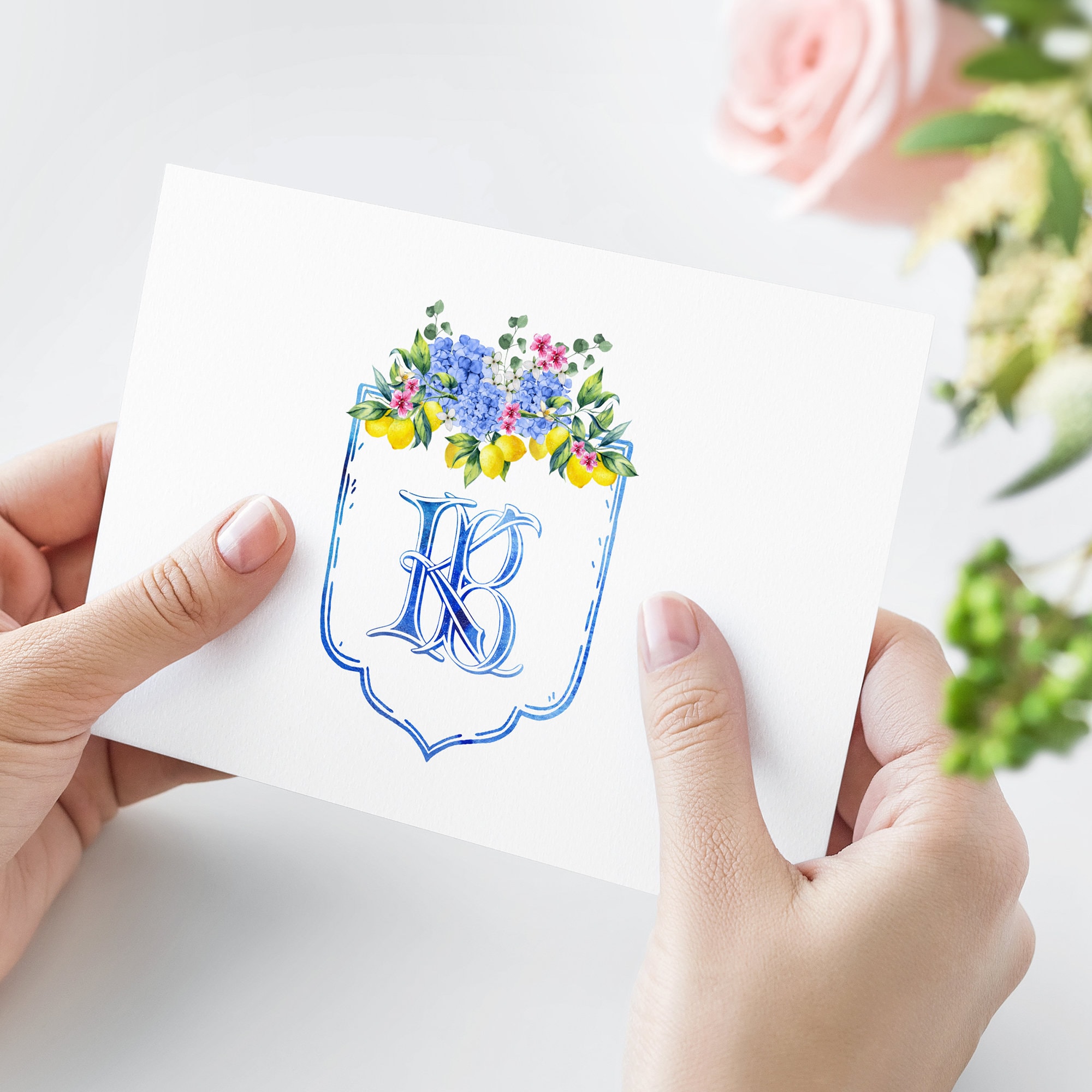 Watercolor Monogram K-b,monogram Png,monogram Pdf,intertwined Monogram ...