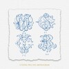 S-P Monogram,floral Vintage Monogram Wedding Crest,blue Antiqued ...