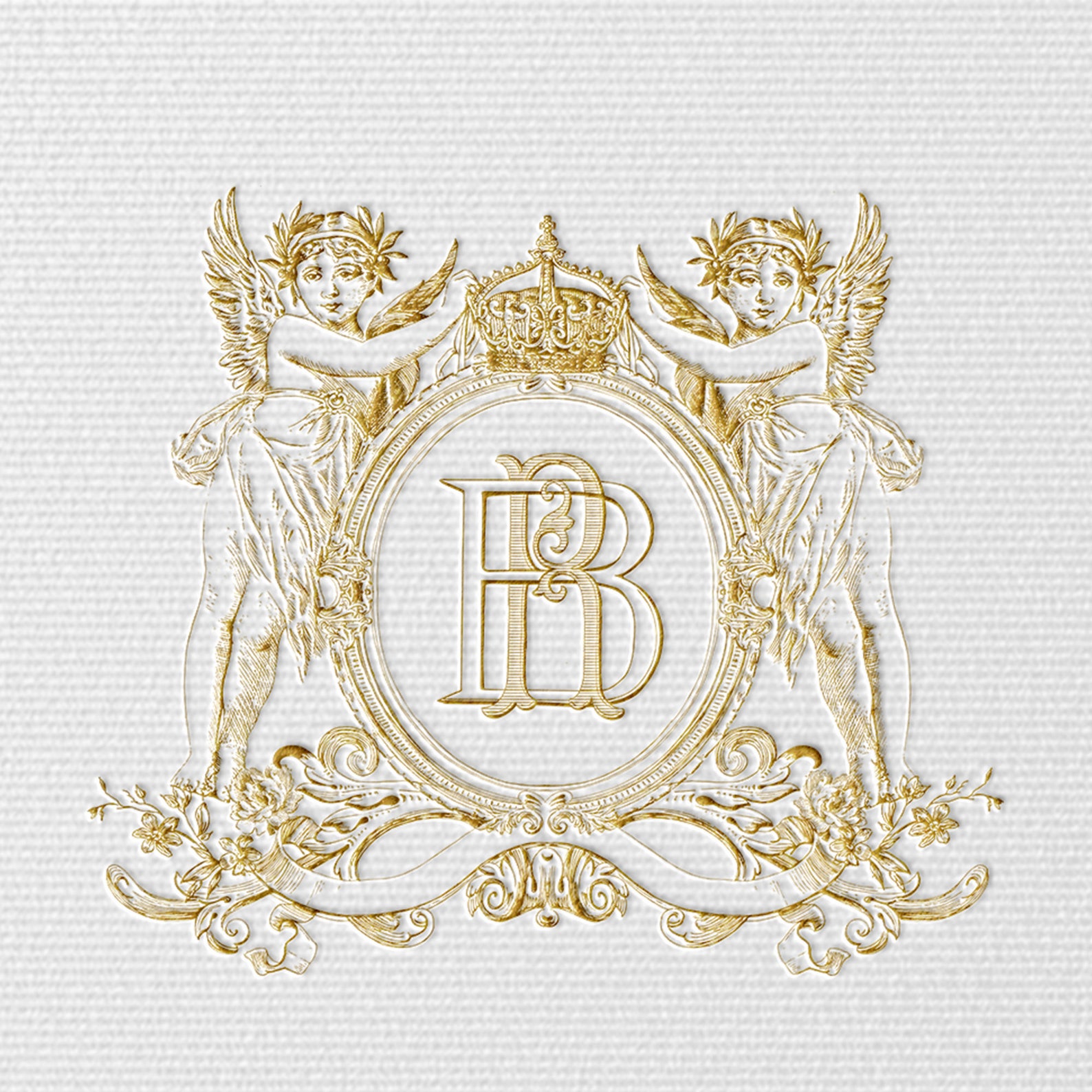 Vintage Angel Monogram Logo: Two-letter Wedding Crest (PDF-PNG) - Etsy