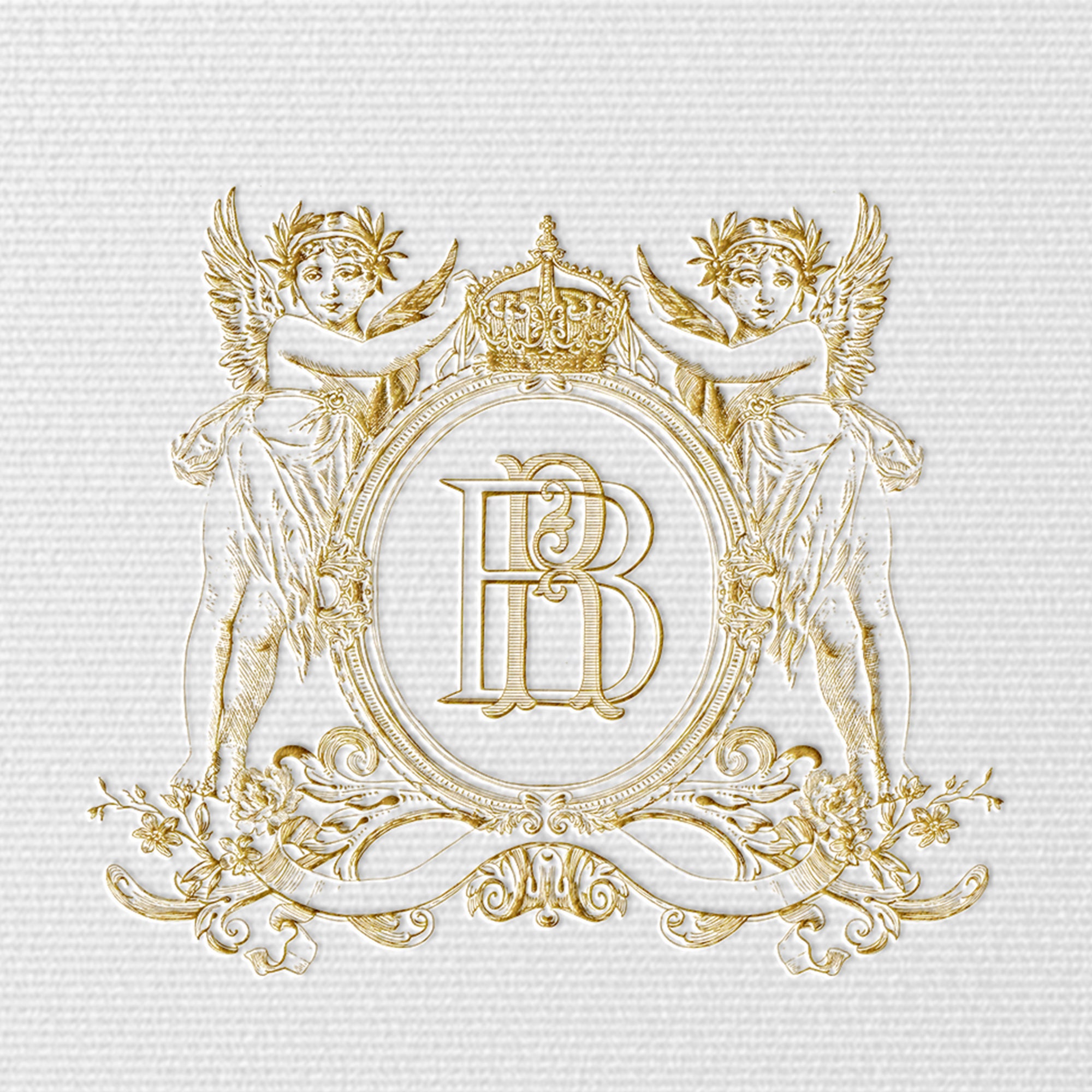 Vintage Angel Monogram Logo: Two-letter Wedding Crest (PDF-PNG) - Etsy