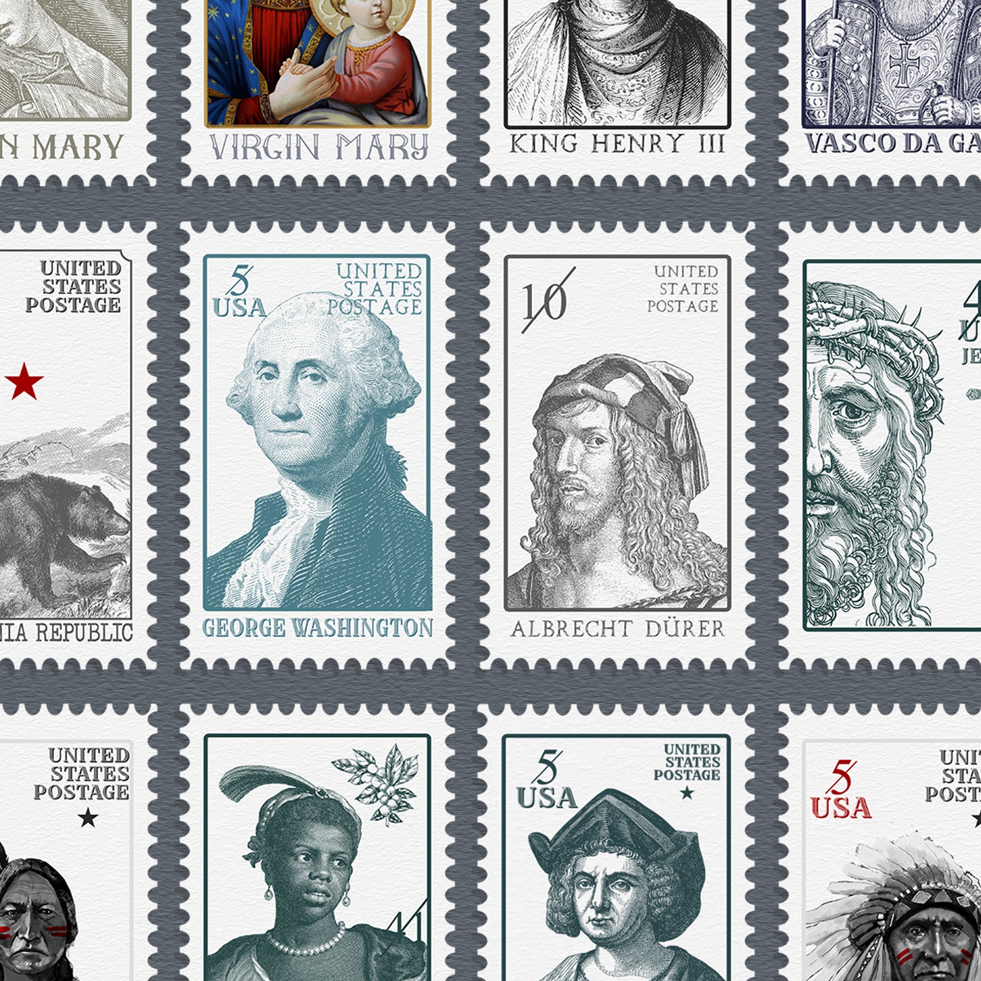 Custom ,old Postage Stamps,ınstant Download,stamps Png-svg Cut,stickers ...