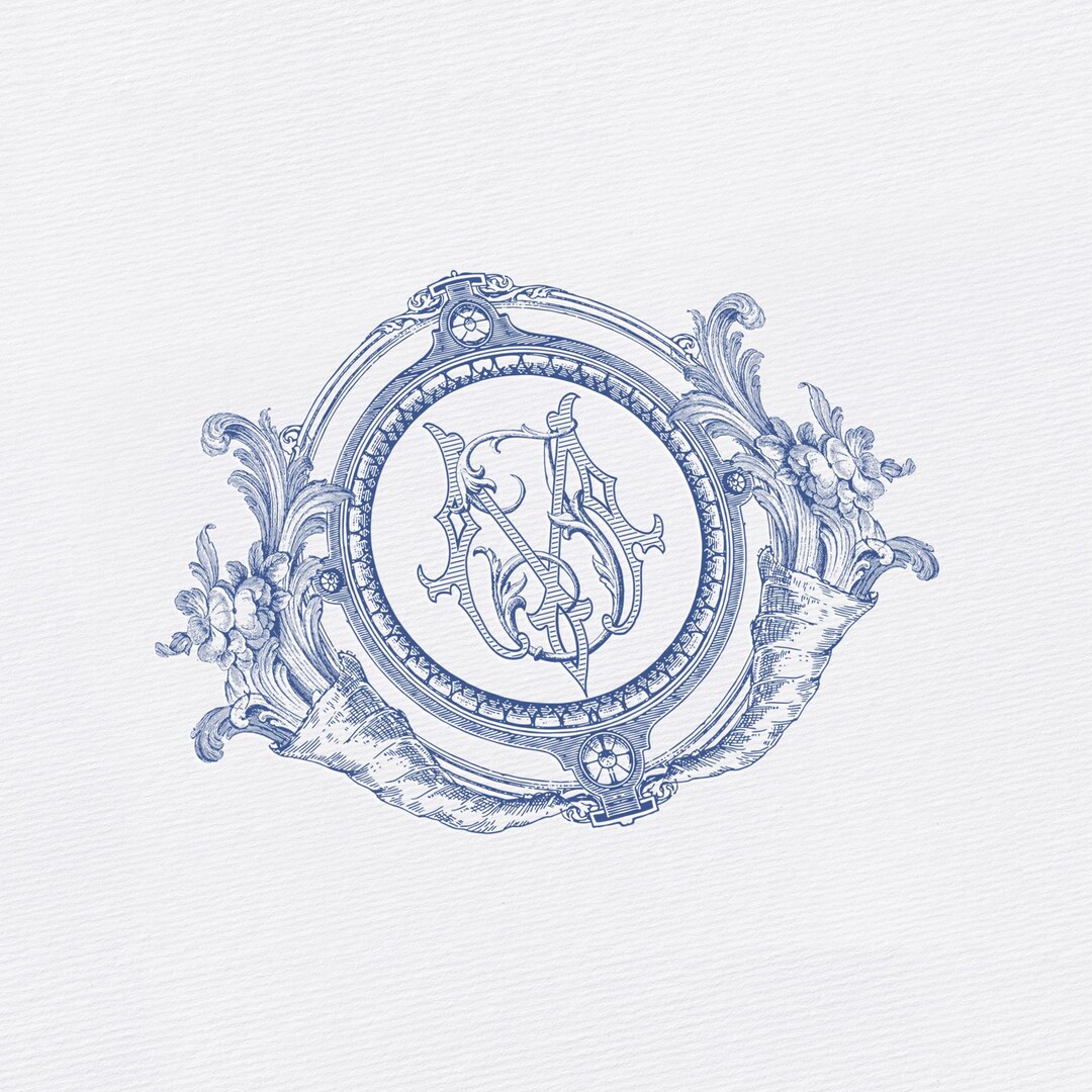 MJ Monogram,wedding Logo-wedding Crest-custom Crest-interlock-vintage ...