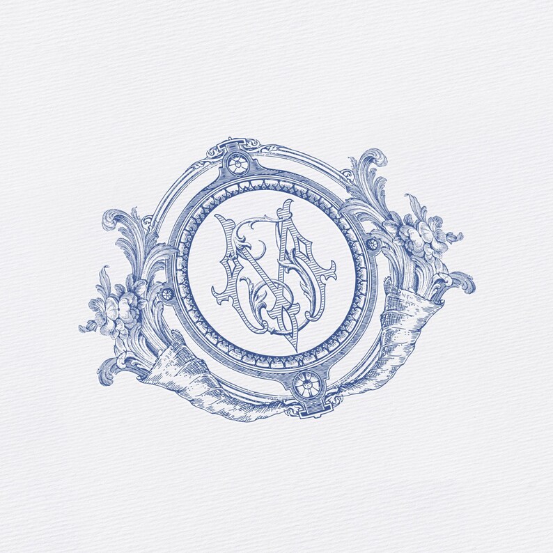 MJ Monogram,wedding Logo-wedding Crest-custom Crest-interlock-vintage ...